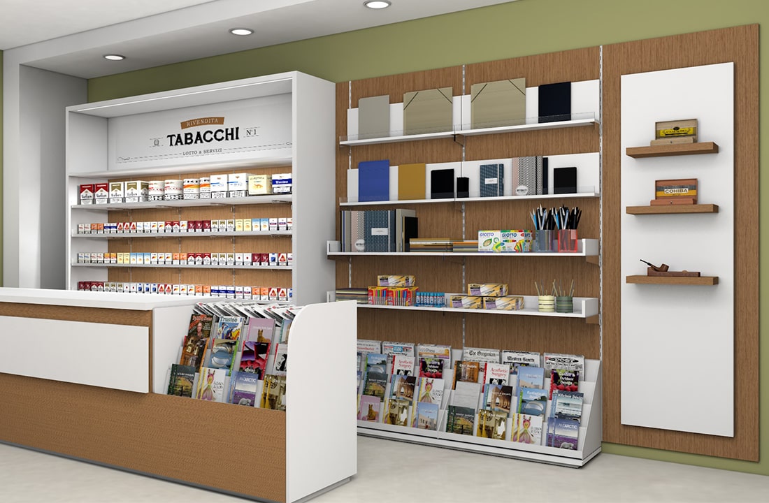 Arredamento tabaccheria, edicole e ricevitorie